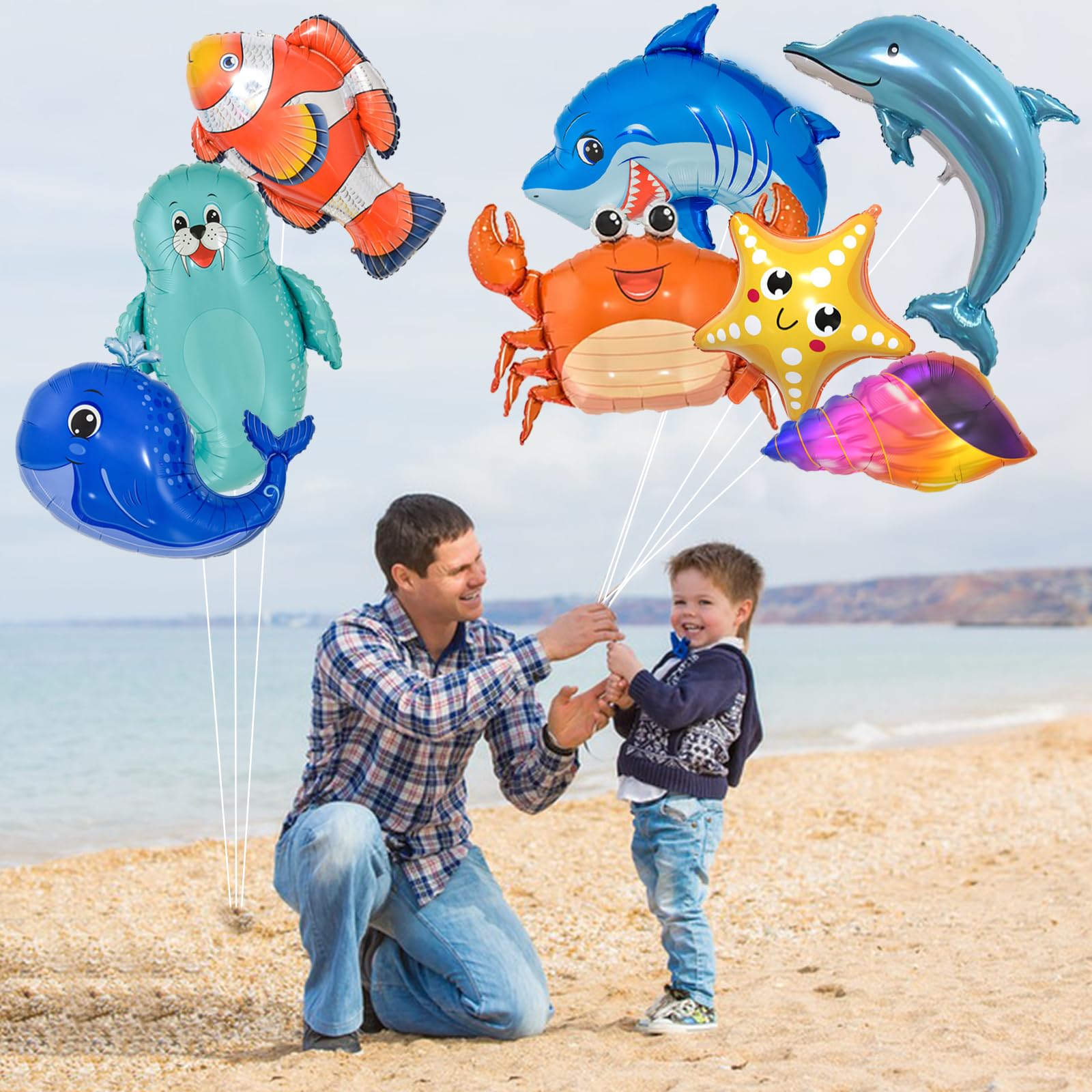 Snapklik.com : Sea Animal Balloons - Large Shark Dolphin Whale Fish ...