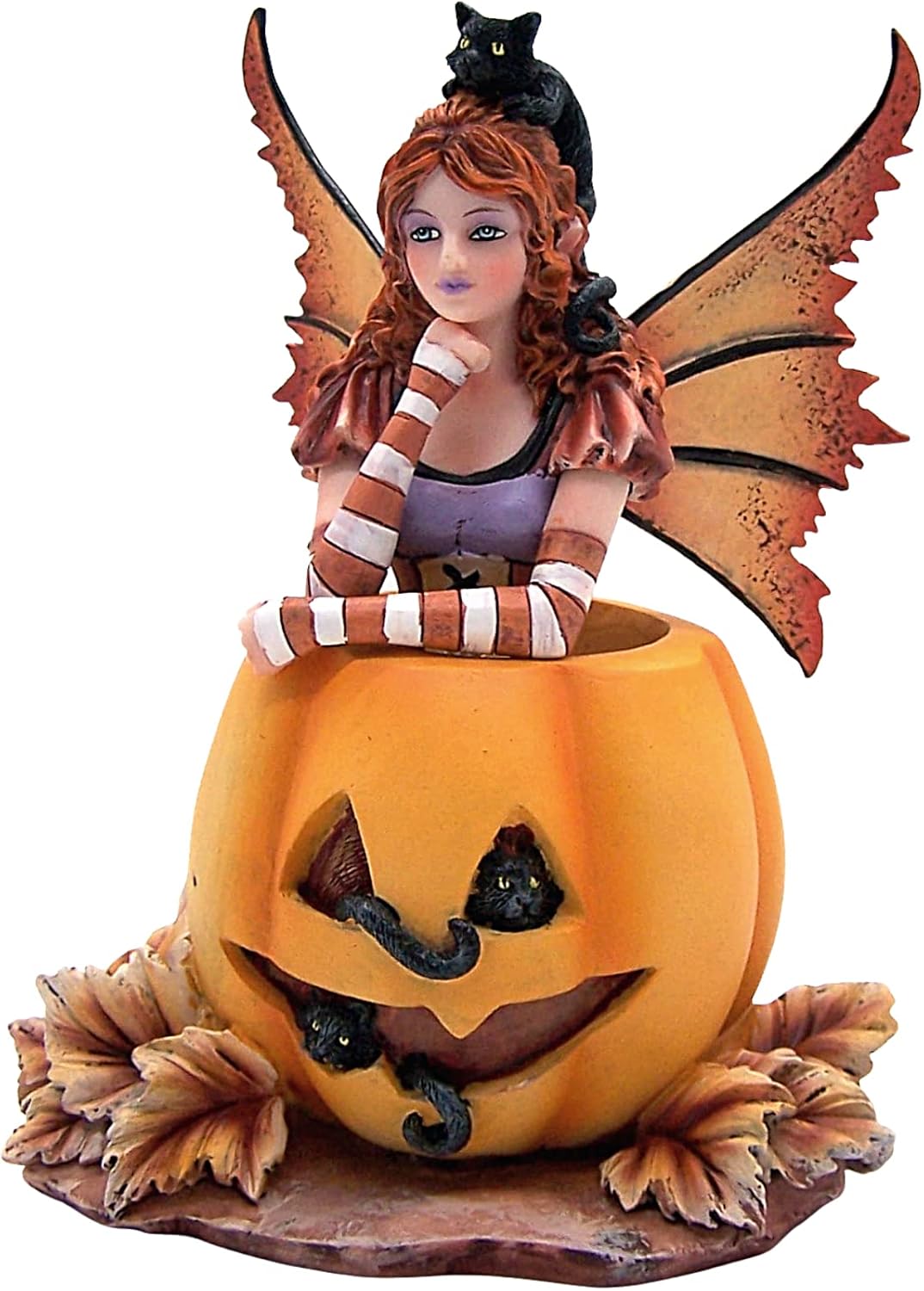 Wowser Amy Brown Mischief Fairy in a Pumpkin Figurine, Freestanding ...