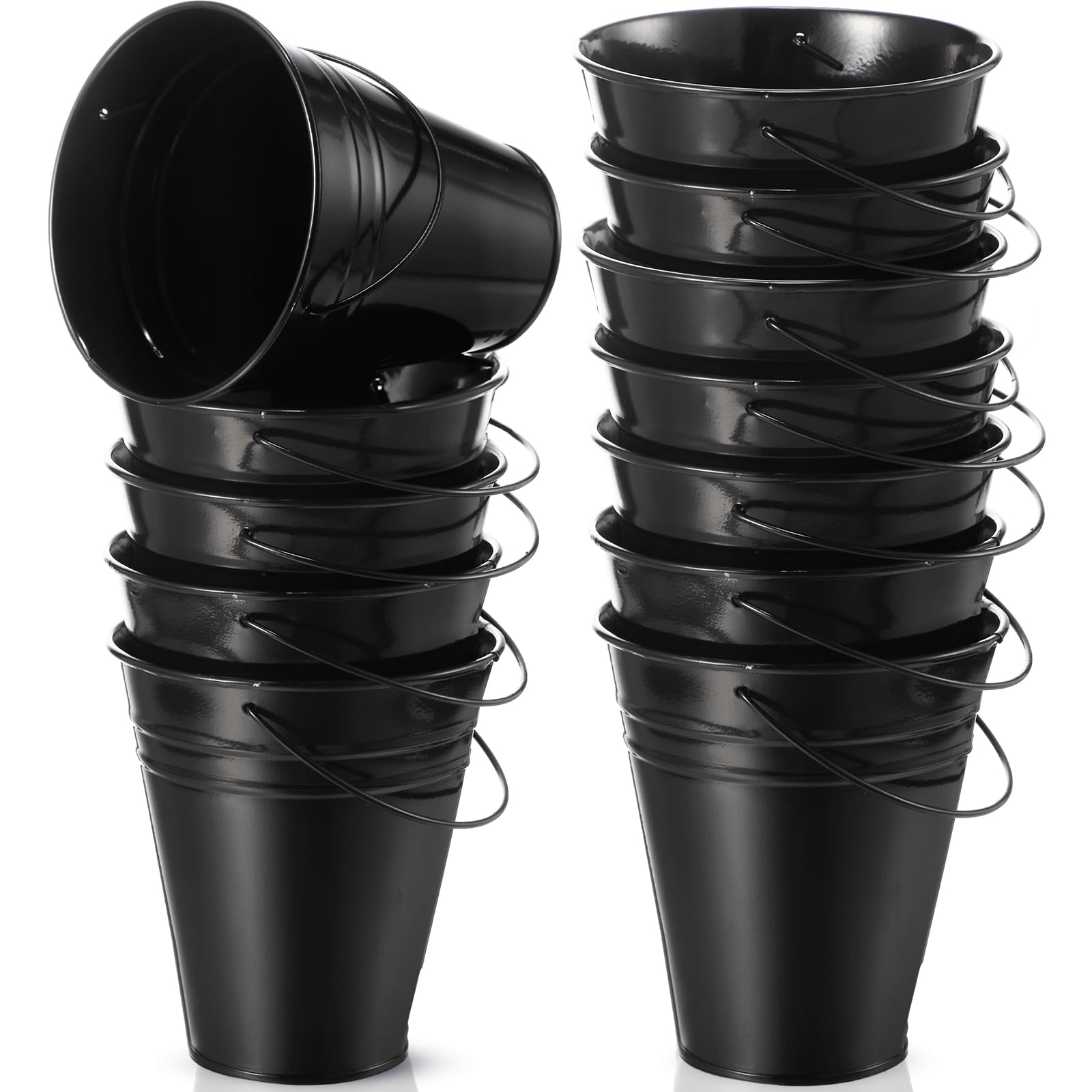 Amazon.com: Sadnyy 12 Pack Metal Buckets with Handle, Galvanized Bucket ...