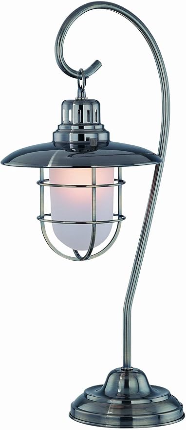 Lite Source LS-21455AB Lanterna Table Lamp, Antique Brass Metal Lantern ...