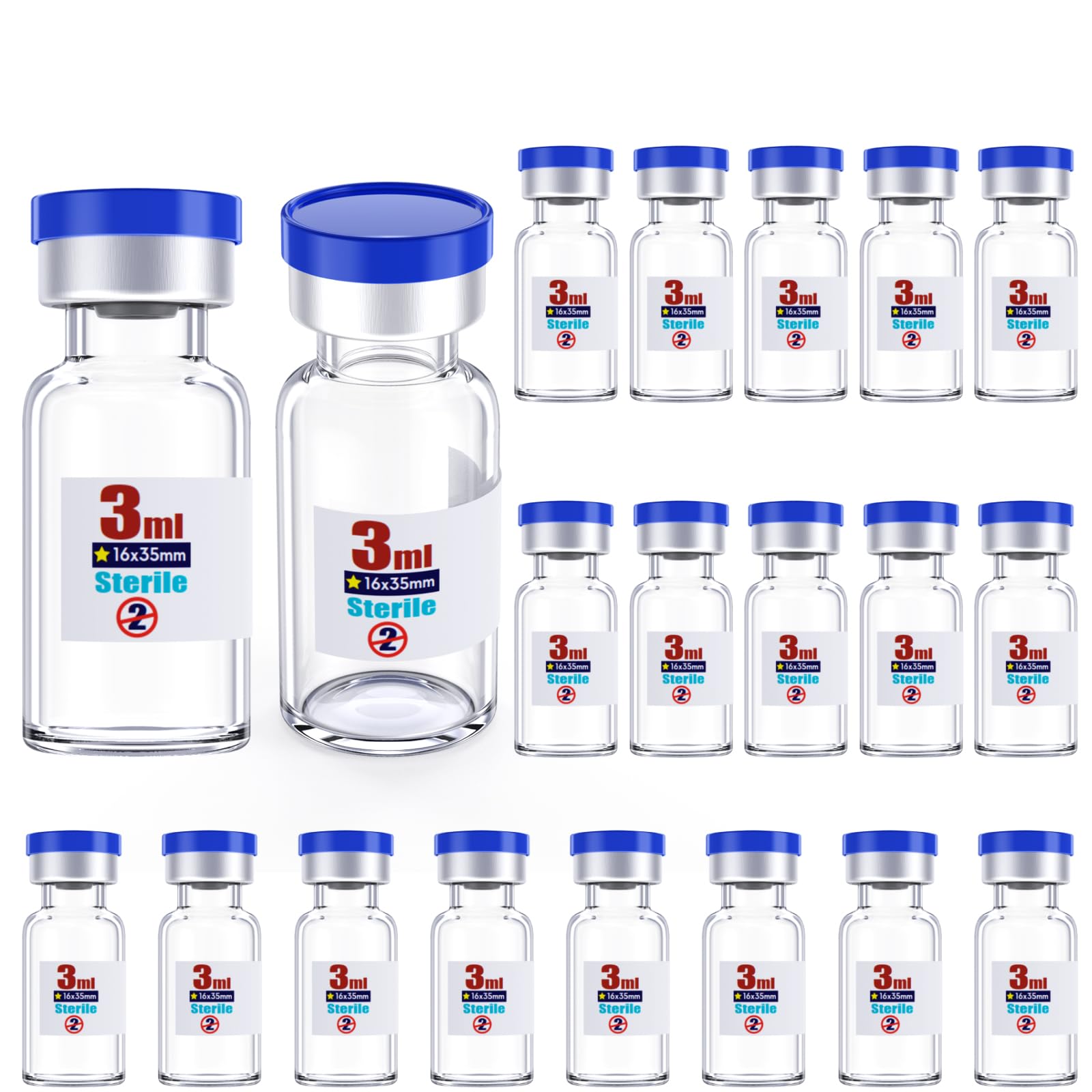 Snapklik.com : Ks-Tek 20pcs Sterile Empty Vial,Sample Vials