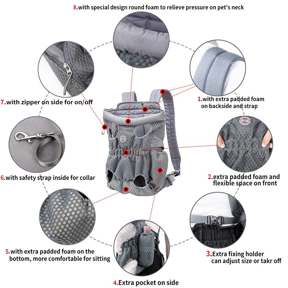 Snapklik.com : Dog Carrier Backpack, Pet Front Carrier Backpack Legs ...