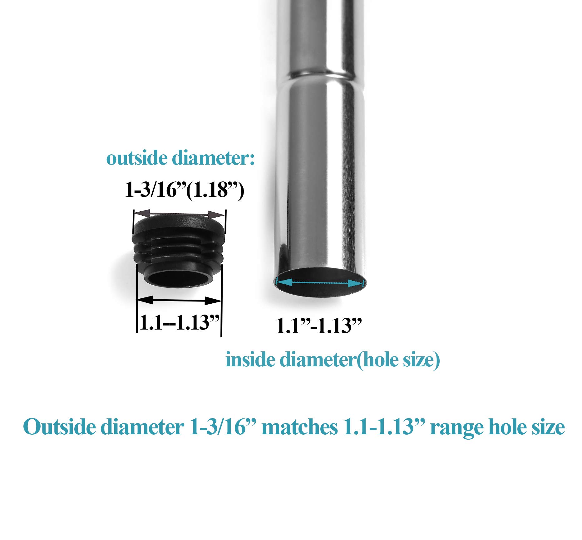 Snapklik.com : Furnigear Plastic Plugs Tubing End Caps Chair End Caps 1 ...