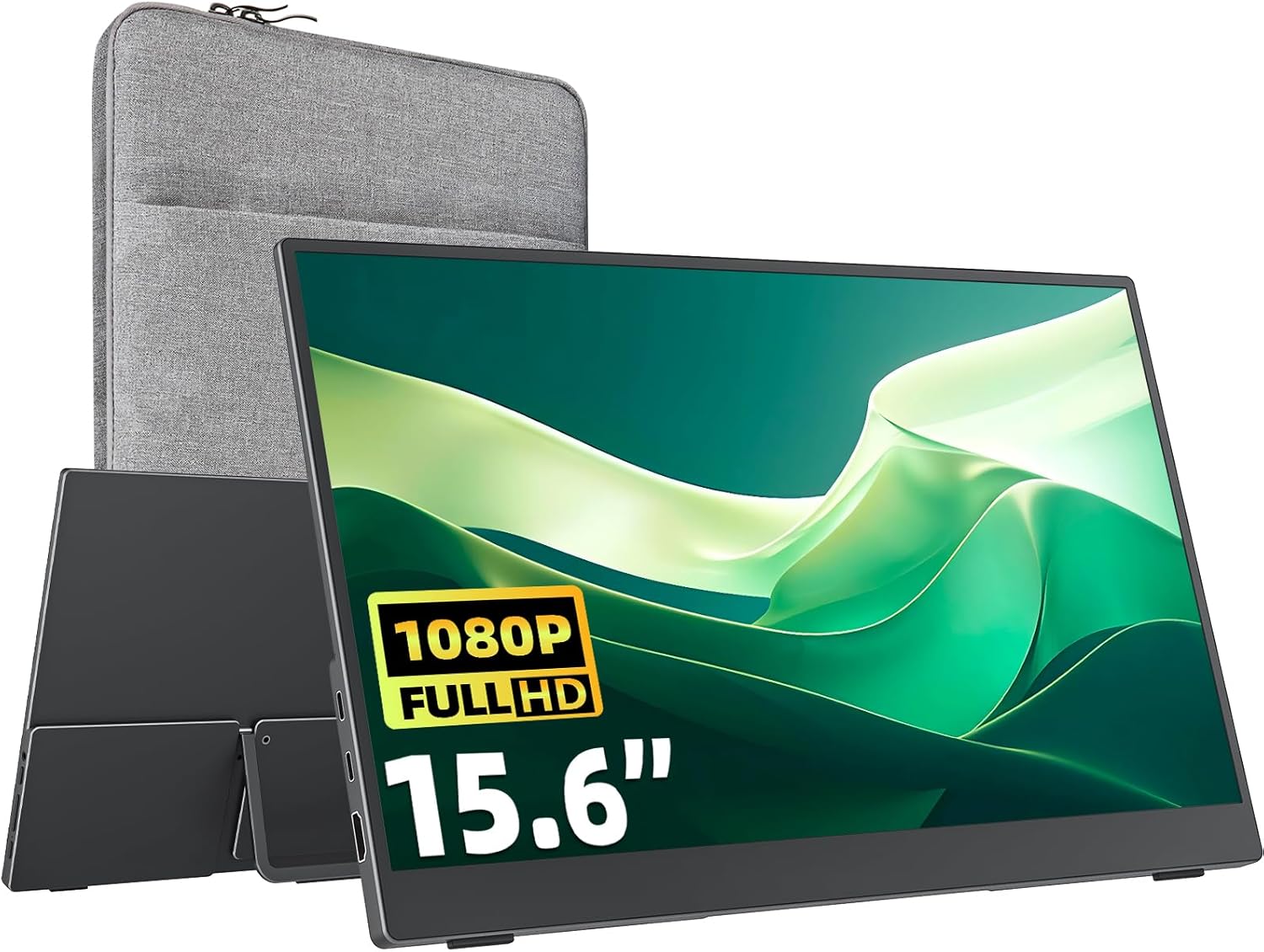 cocopar Tragbarer Monitor 15,6 Zoll 1080P Reisemonitor 85% sRGB mit ...