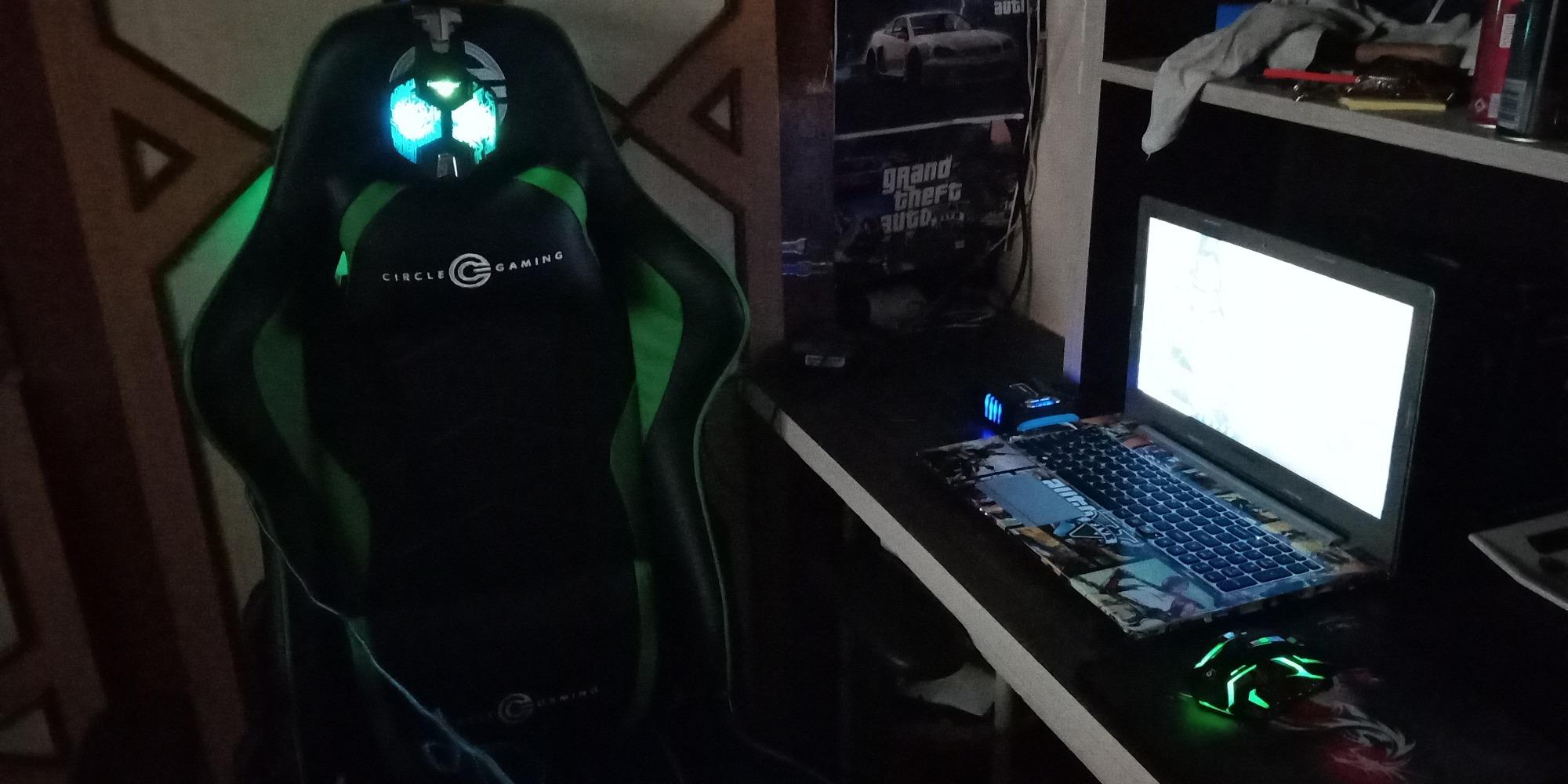 CIRCLE Gaming CH70 Green Black All Moulded Foam 2D ARM PVC Cover ...