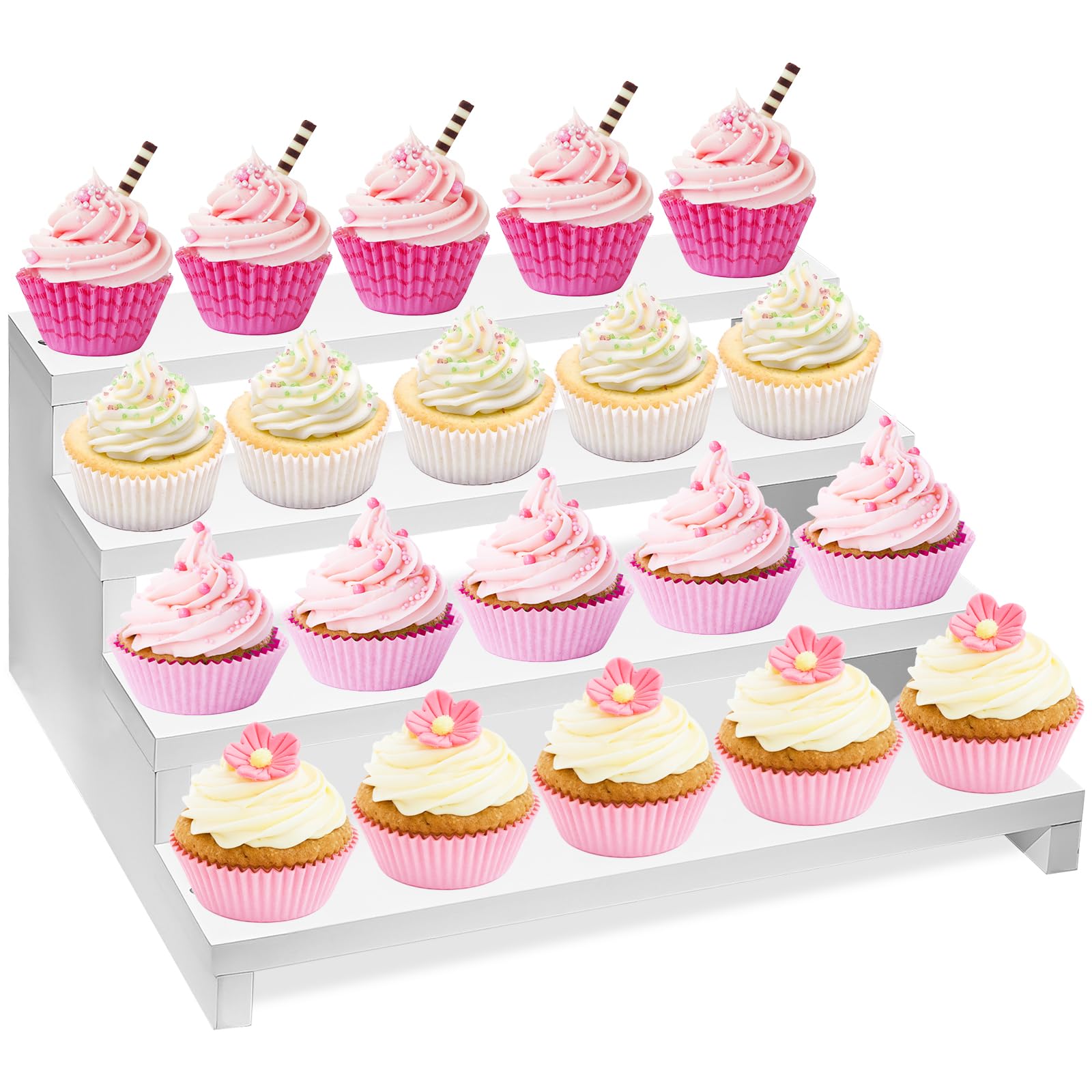 Amazon.com | KHayRovies 4 Tier Cupcake Stand Wooden Display Stand ...