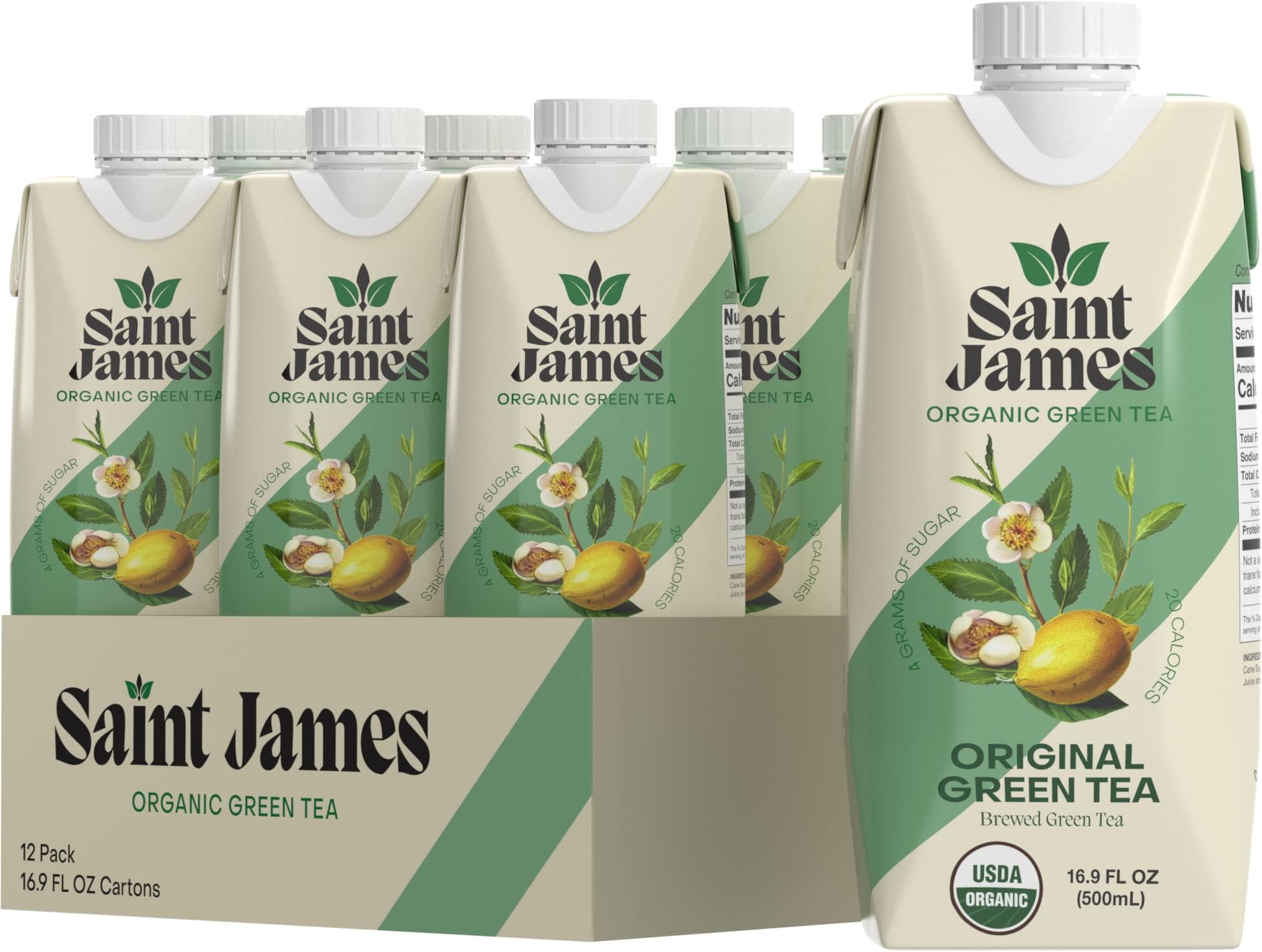 Amazon.com : Saint James Iced Tea | Original Organic Green Tea ...
