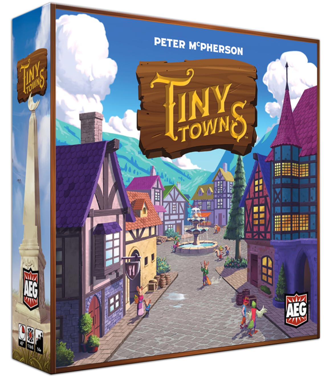Amazon.com: AEG Tiny Towns - Award-Winning Board Game, Base Set, 1-6 ...