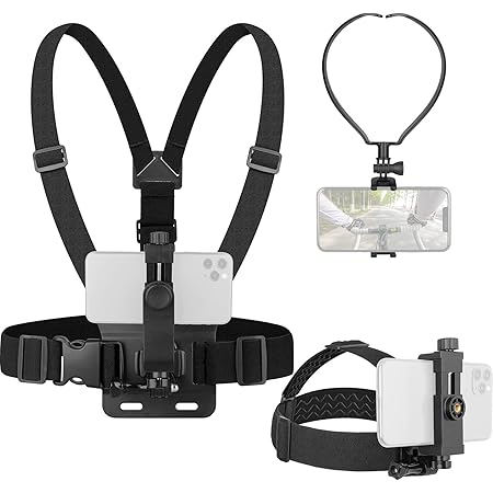 Amazon.com : Mobile Phone Chest Strap Harness Mount Head Strap Holder ...