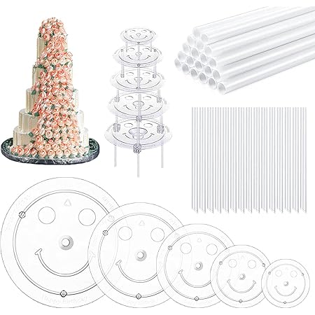 Amazon.com: 40 Pieces Plastic Cake Dowel Rods Set for Tiered Cakes, 20 ...