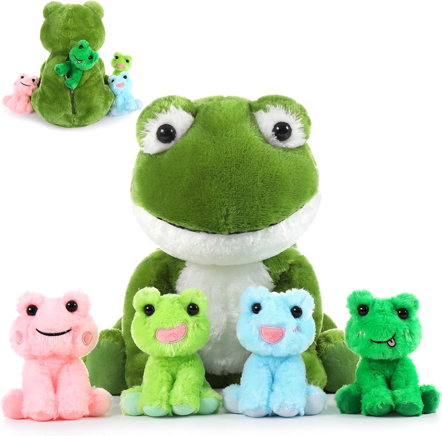 Amazon.com: Tezituor Big Frog Stuffed Animal with Babies Inside, Large ...