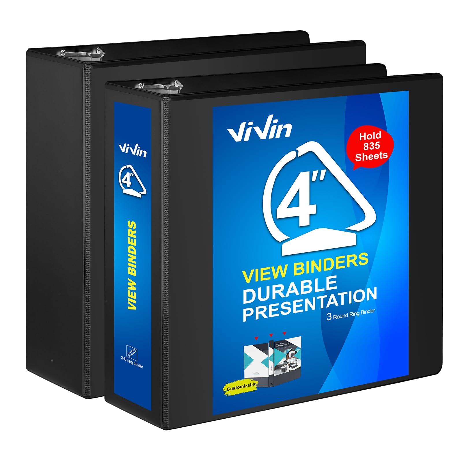 Snapklik.com : ViVin Durable 4 Inch Slant-D Ring Binder, View Binder ...