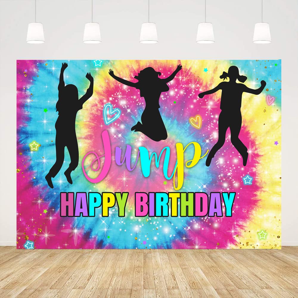 Buy Ticuenicoa 5x3ft Jump Backdrops Tie Dye Happy Birthday Party ...