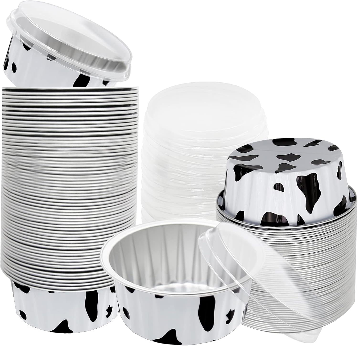 Amazon.com: MDEOOSKY 50Pcs Round Shaped Cake Pans,3.4 Ounces/100ML Mini ...
