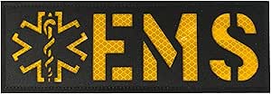 Amazon.com: Reflective EMS EMT Star of Life Back Panel Patch Laser Cut ...