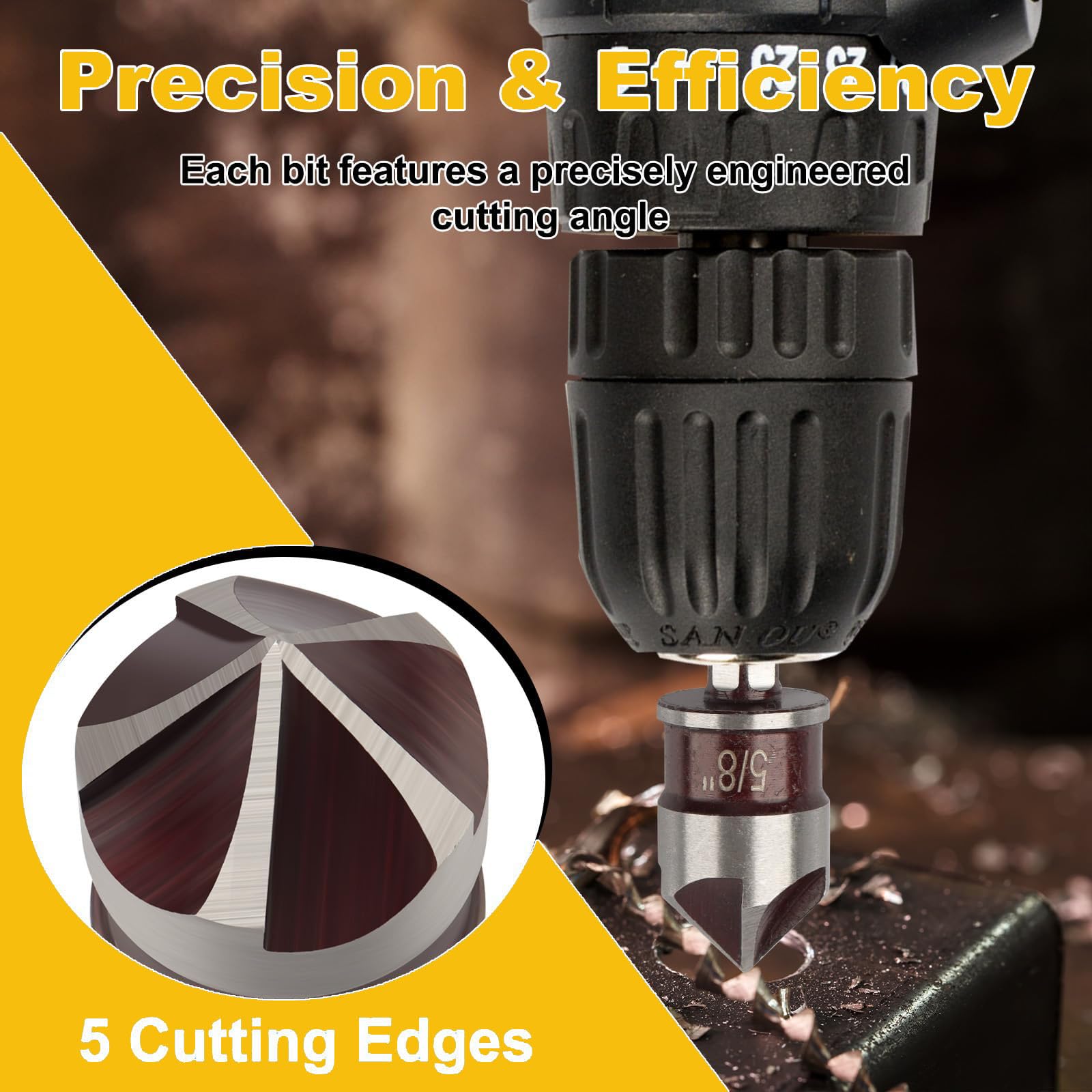 Dewalt Drill 5 Pcs Countersink Drill Bit Set Replaceable With ...