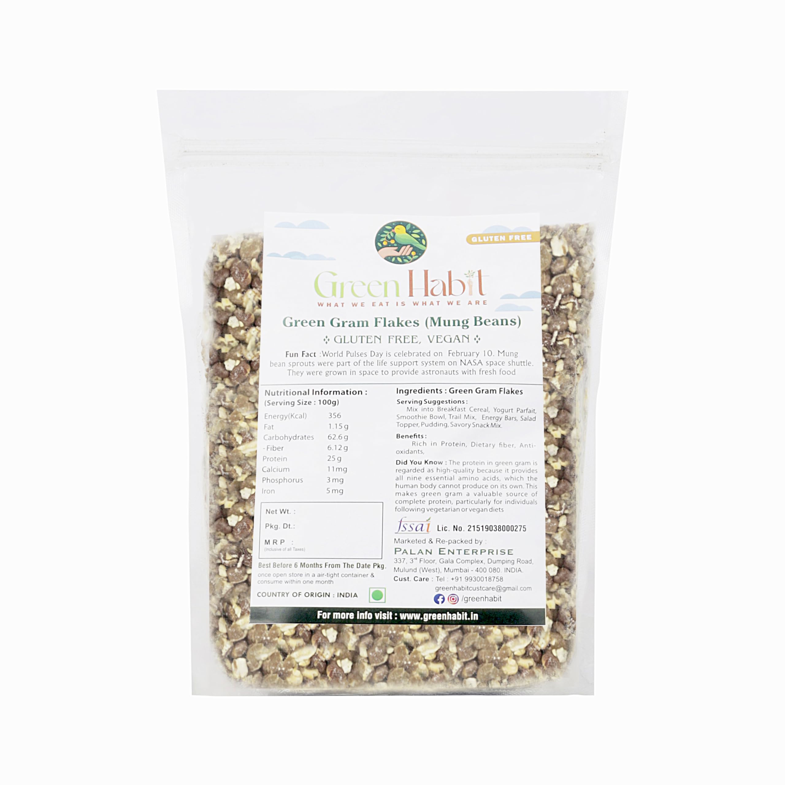 GreenHabit Green gram Flakes – 2kg Nutritious and Gluten-Free Flakes ...