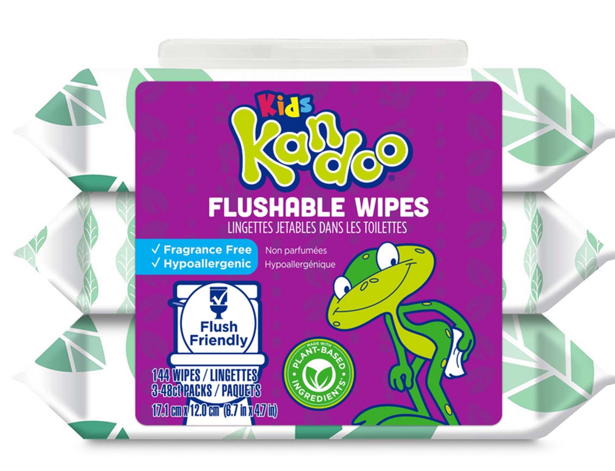 Kandoo Sensitive Flushable Cleansing Wet Wipes, Fragrance Free, 144 ...