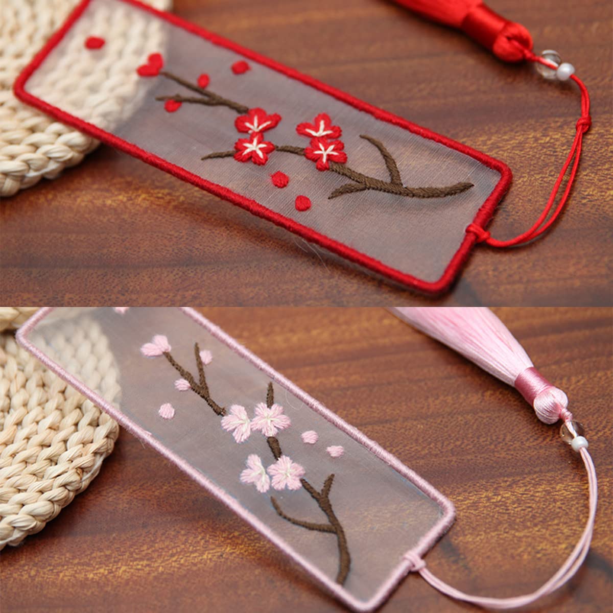 Amazon.com: XINSHUN Embroidery Bookmark with Cute Patterns,Transparent ...