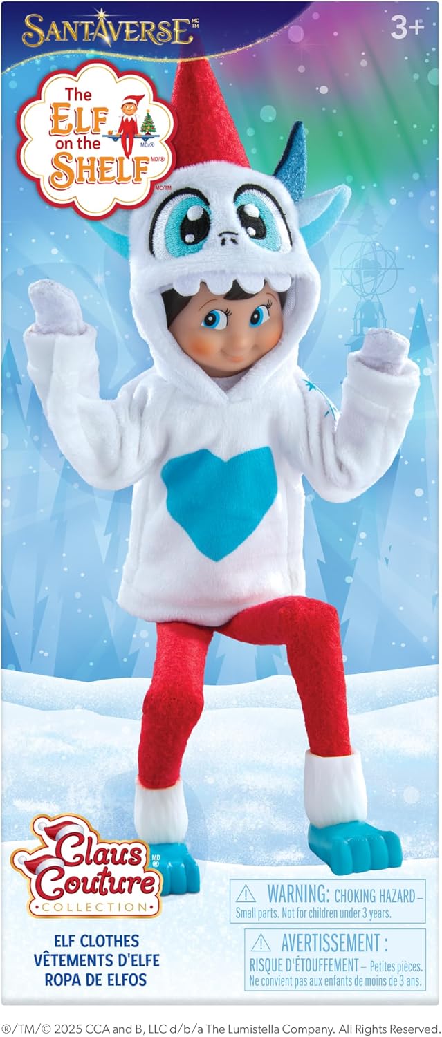 Amazon.com: The Elf on the Shelf Claus Couture Collection Yeti Hoodie ...