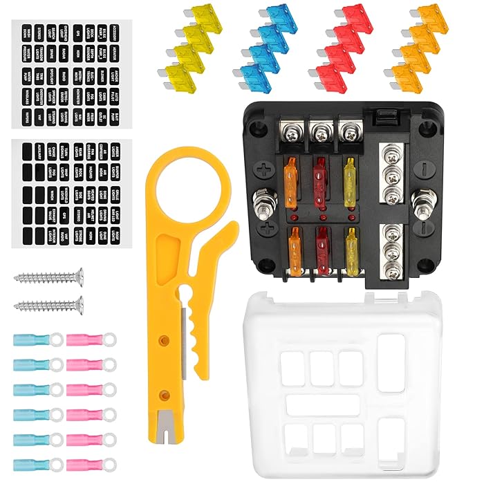 Buy EEEKit Fuse Box with Terminals, 6 Way Circuits Fuse Box Holder with ...
