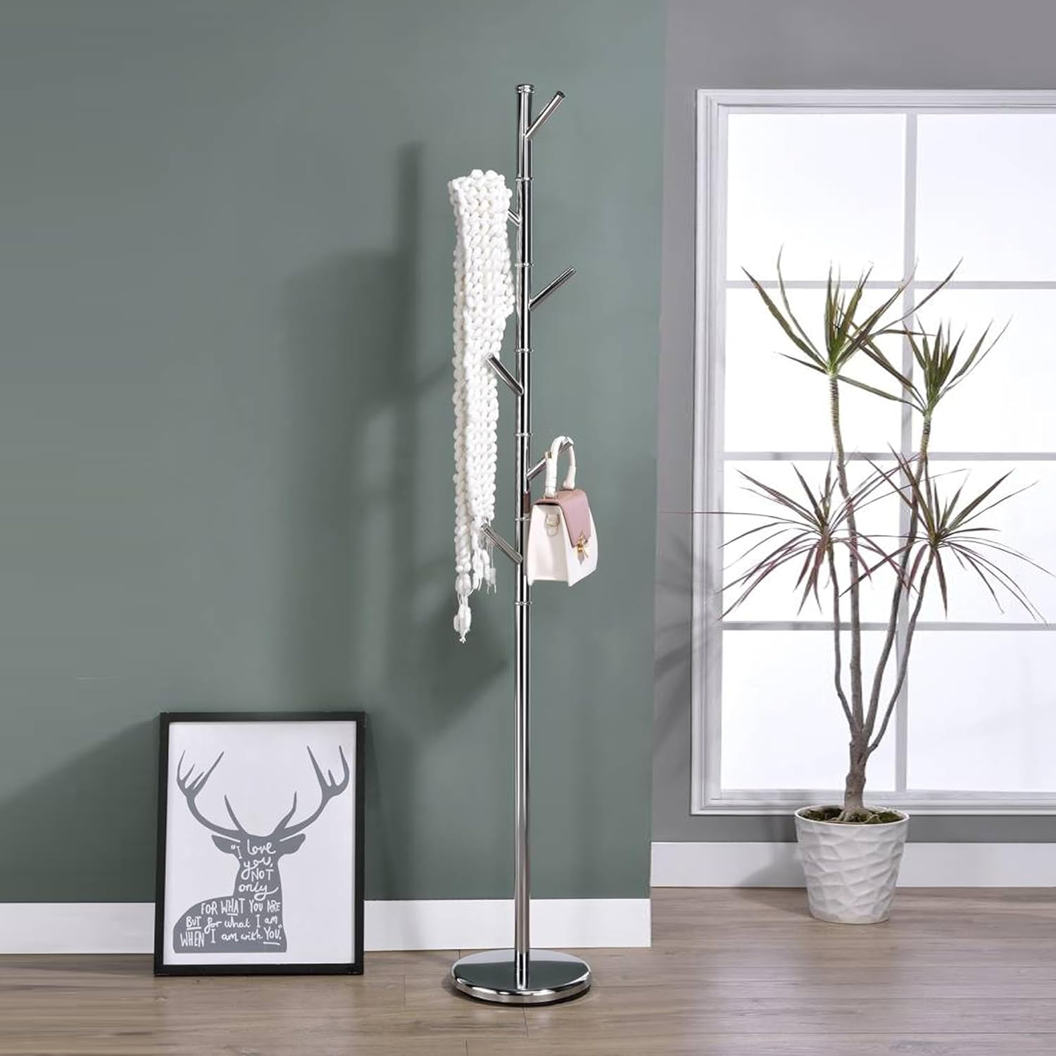 Amazon.com: Kings Brand Furniture - Metal Freestanding Hall Tree Coat ...