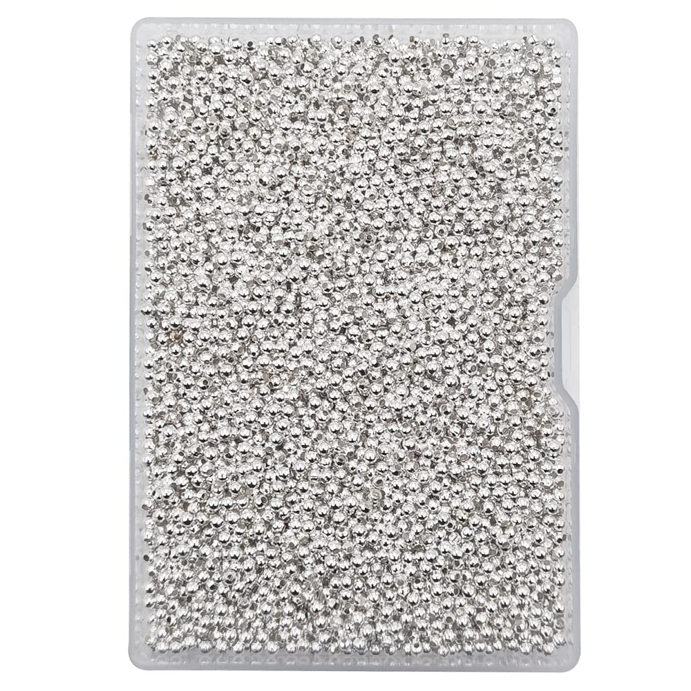 Amazon.com: 4000 Pieces Tiny Size 2.4mm Silver Iron Metal Spacer Bead ...