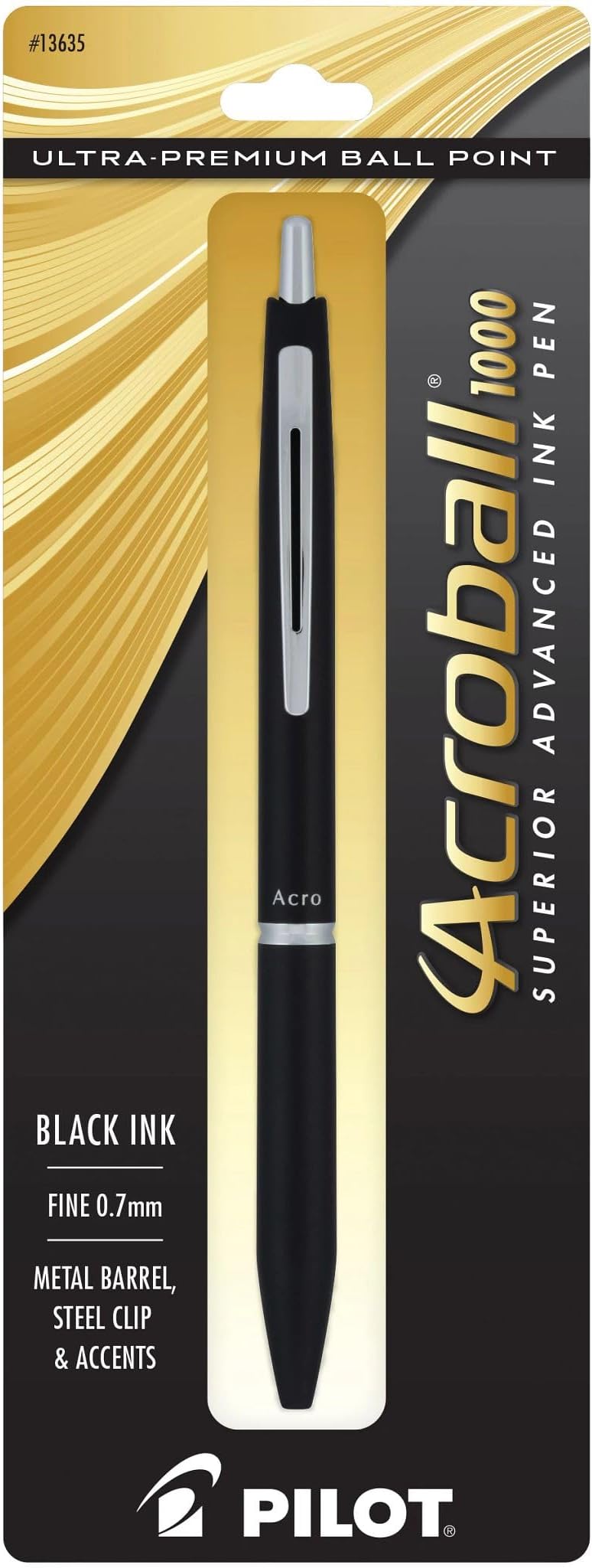 Amazon.com : Pilot Acroball 150, Knock Ballpoint Pen, Extra Fine, Black ...