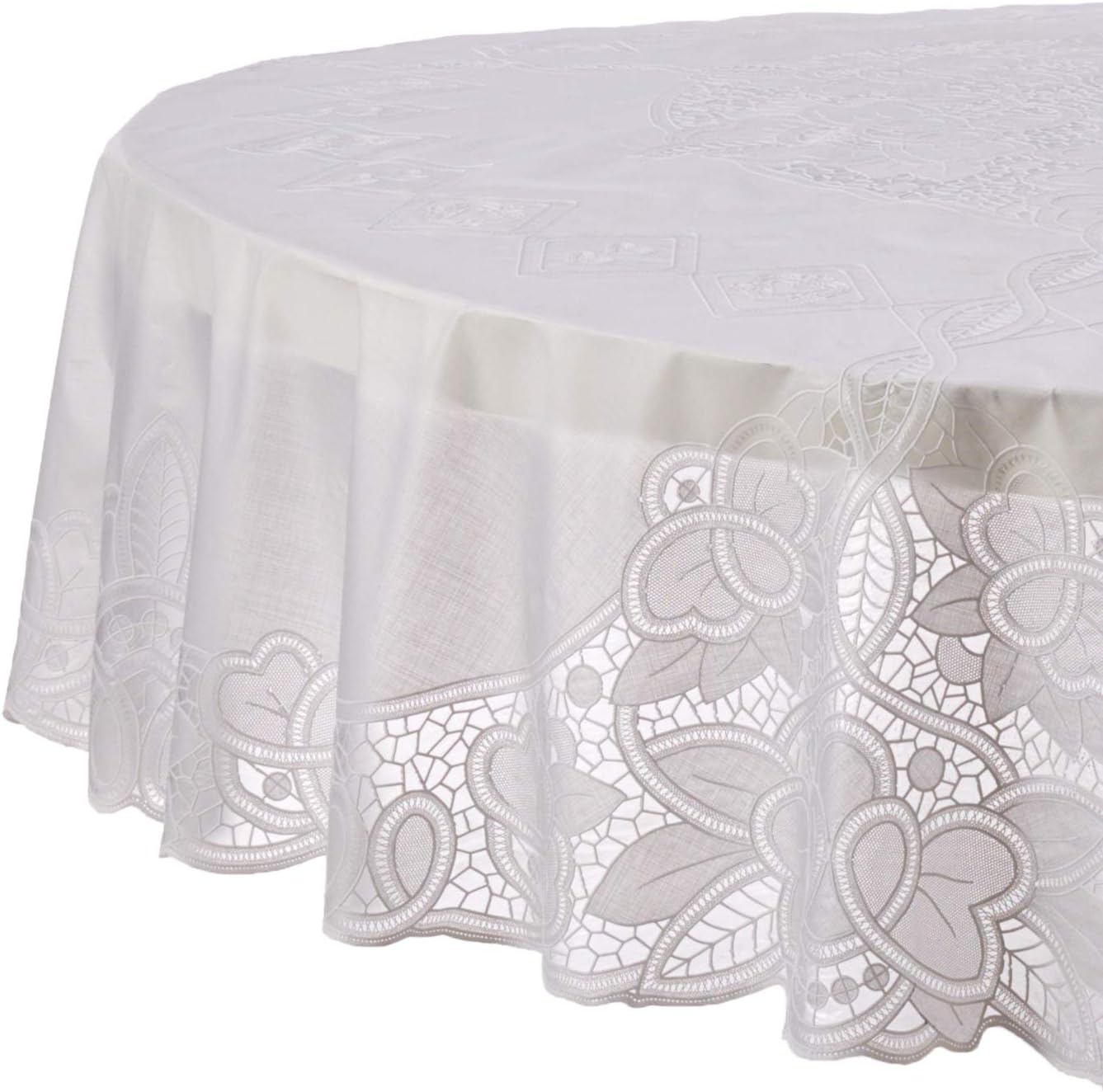 Amazon.com: Vinyl Lace Betenburg Design Tablecloth Size: 72" Round ...