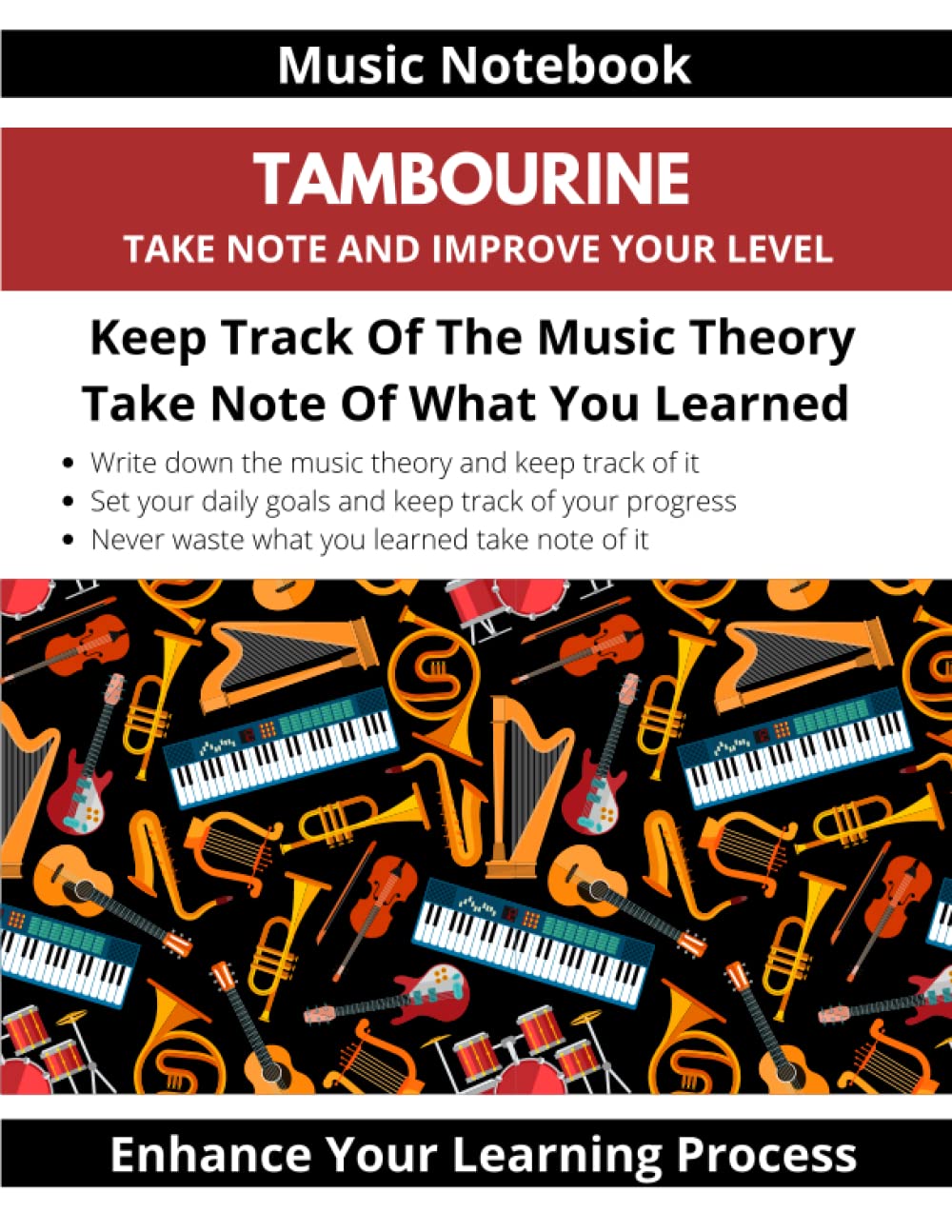 Buy Music Tambourine Take Note And Improve Your Level Keep Track Of The ...