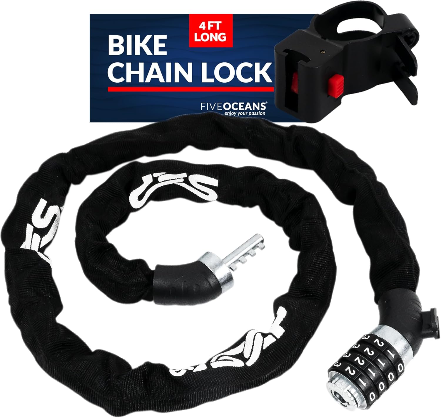 Amazon.com: Five Oceans Bike Chain Lock, Combination Anti Theft Bike ...