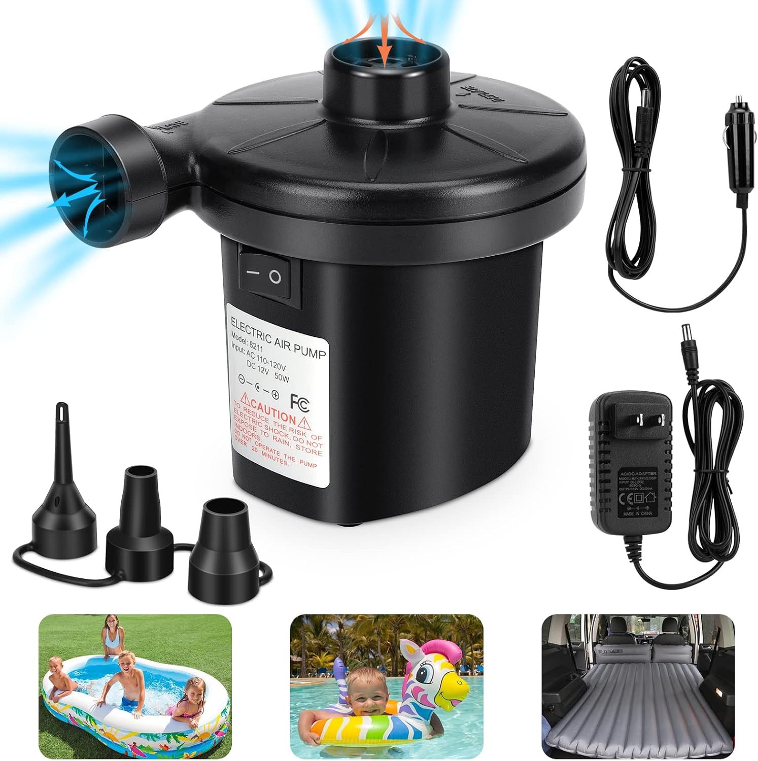 Amazon.com: Air Pump Electric Pump Air Pump for Inflatables Portable ...