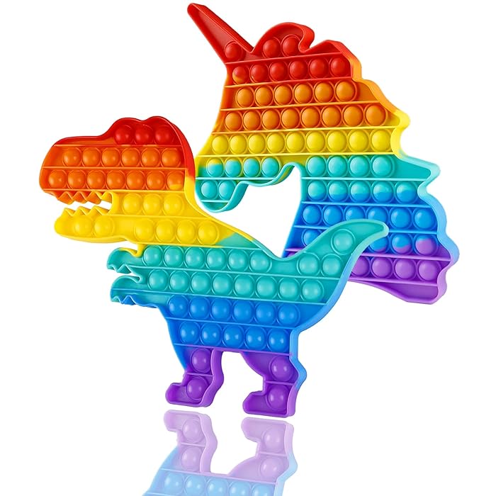 Buy Jumbo Big Unicorn Dinosaur Pop Fidget Toy It Dino Rainbow Giant ...