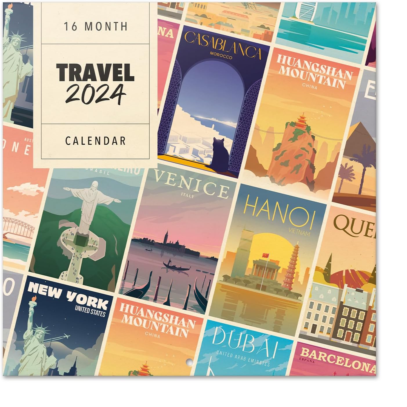 Grupo Erik - Calendrier Mural 2024 Travel | Calendrier Mensuel 30 x 60 ...