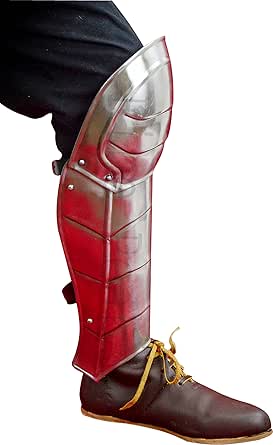 Amazon.com: Fine Peak Medieval Greaves with Fixed Knee Armor 18 Gauge ...