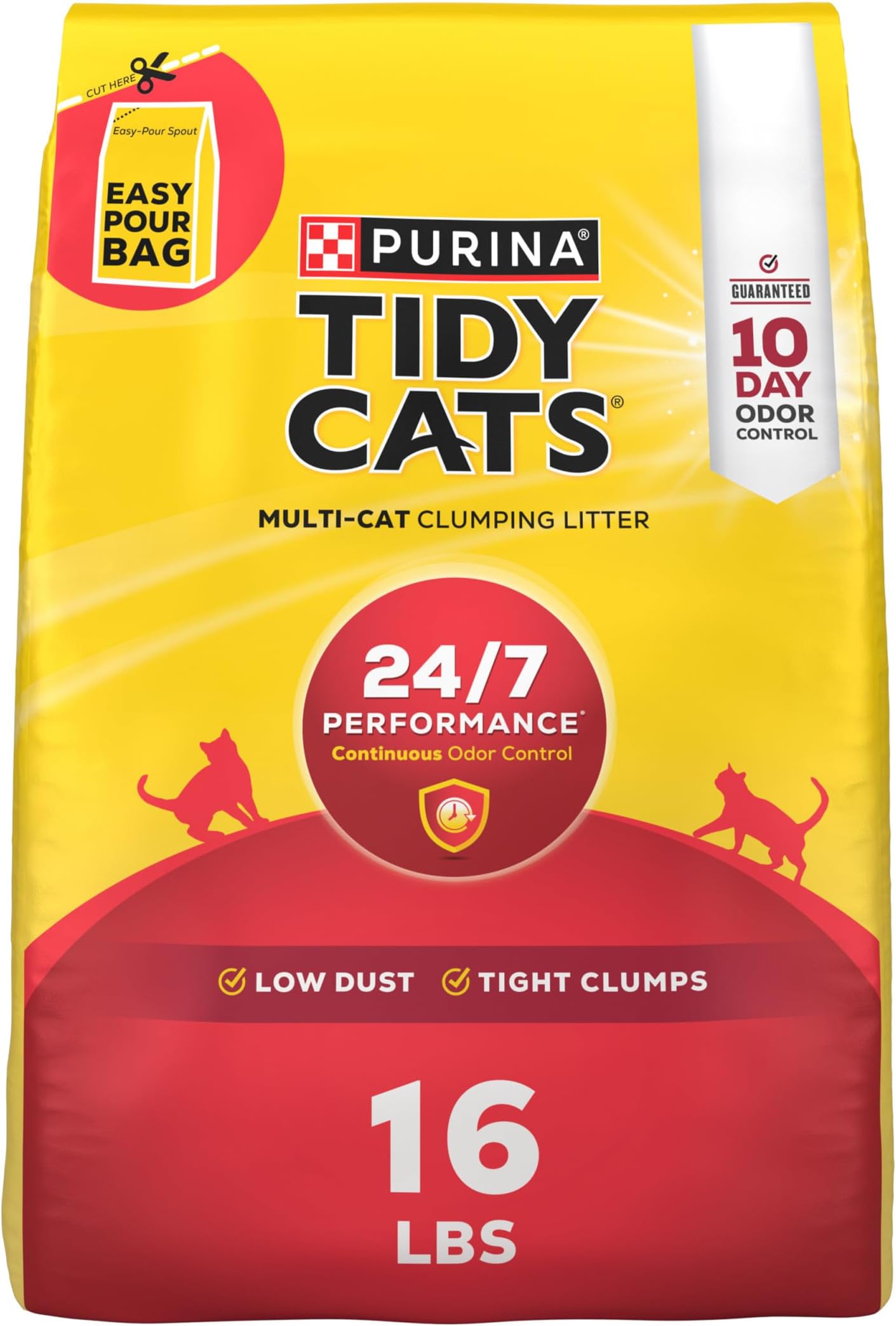 Amazon.com : Tidy Cats Purina Non Clumping Cat Litter, 24/7 Performance ...