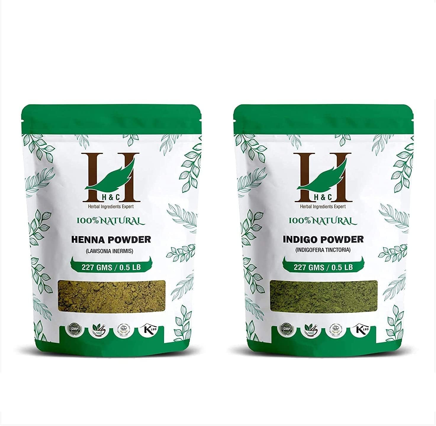 H&C Henna and Indigo Powder Combo Pack - 227 Grams Each | For Hair ...
