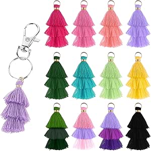 Amazon.com: 60 Pcs Tiny Tassels for Jewelry Making Tri Layered Tassels ...