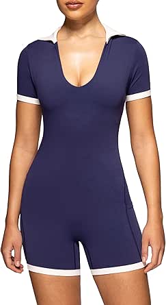 Amazon.com: ENERBLOOM Athletic Rompers for Women Workout One Piece ...