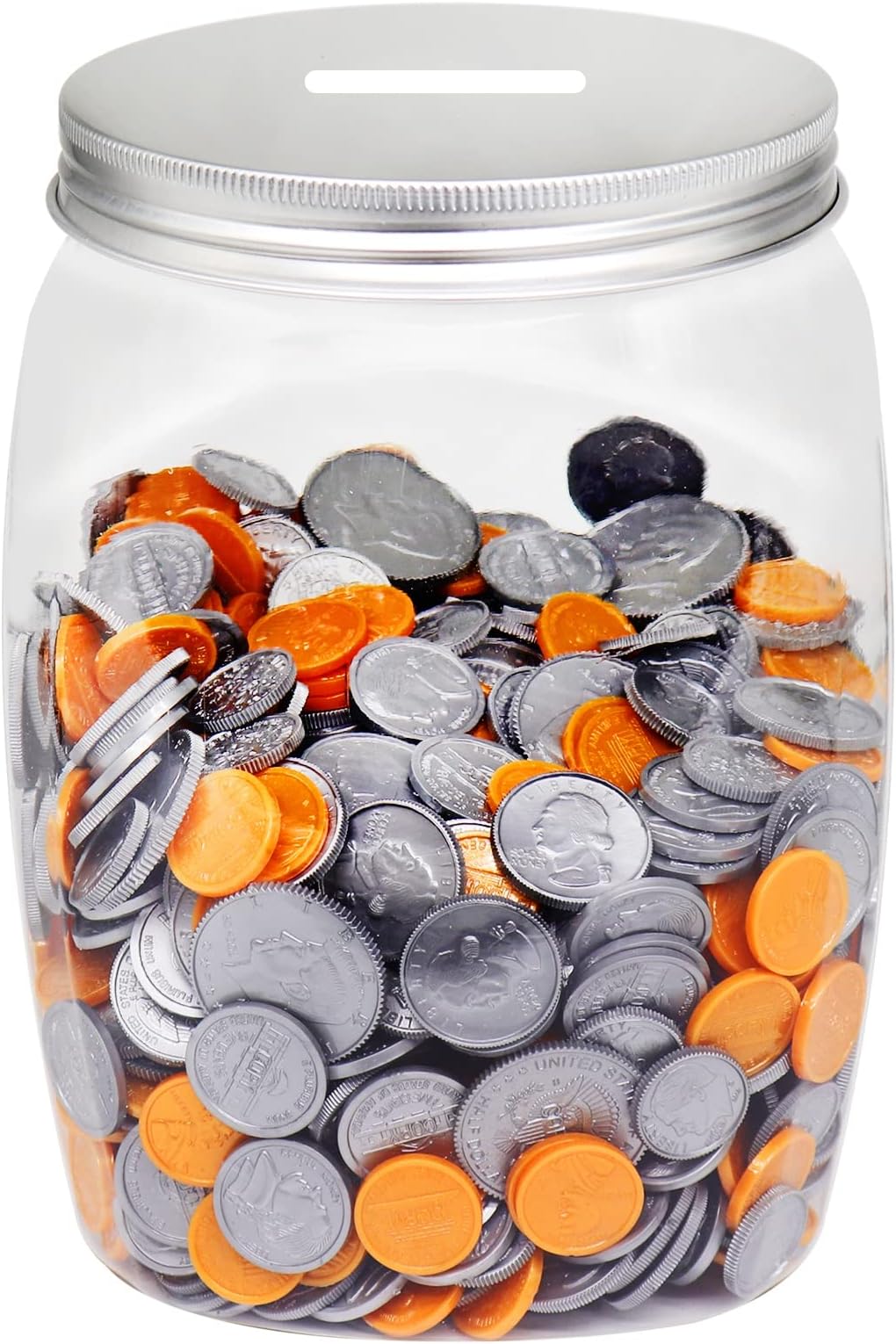 Amazon.com: Yamahiko Large Clear Coin Bank Jar with Slotted Lid, One ...