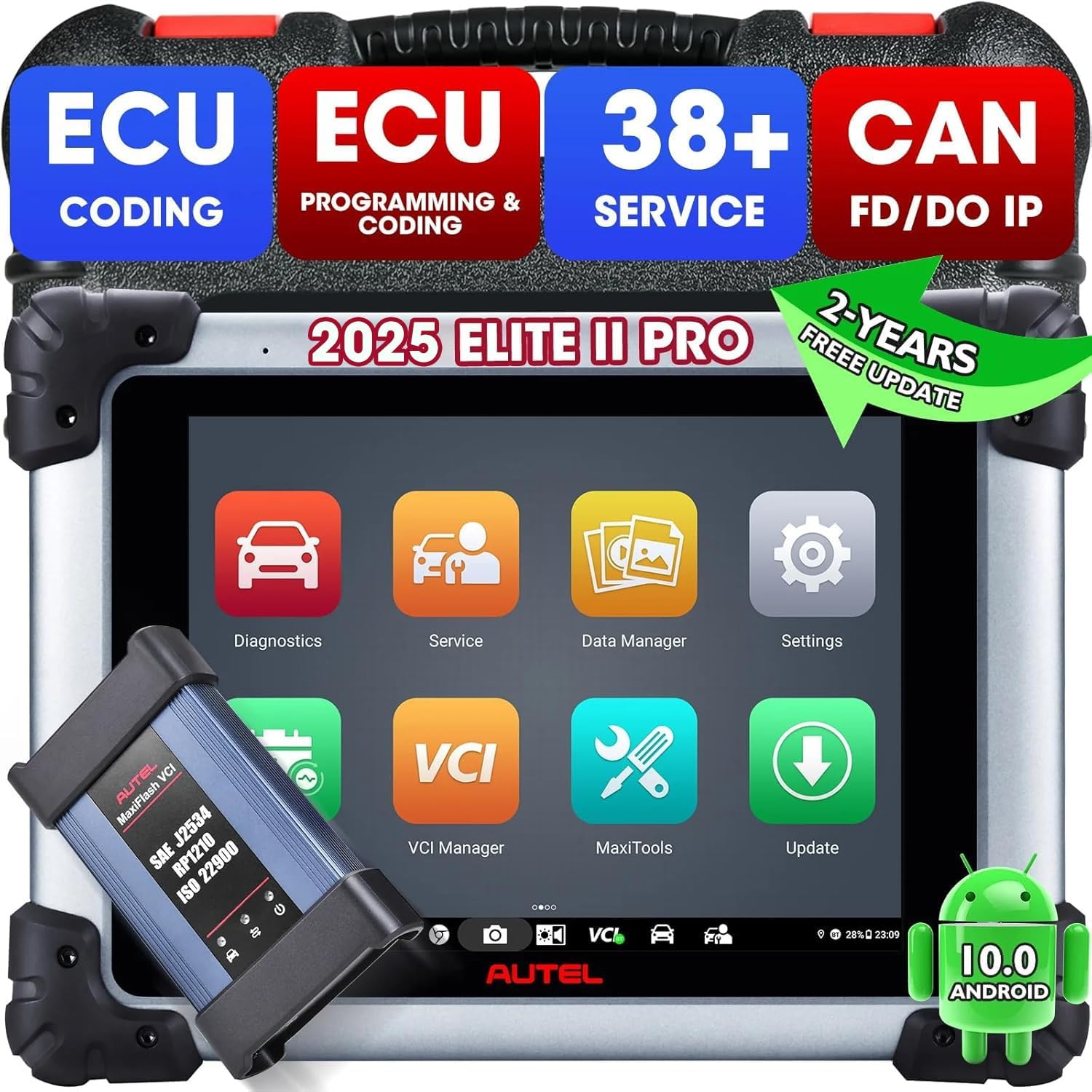 Autel MaxiSys Elite II PRO Diagnostic Tool, 2025 Elite 2 Pro with 2 ...