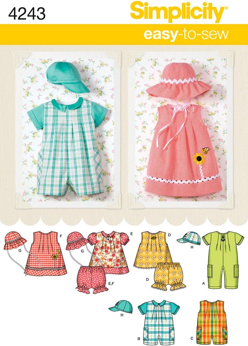 Amazon.com: Simplicity Sewing Pattern 4243 Babies Separates, A (XXS-XS ...