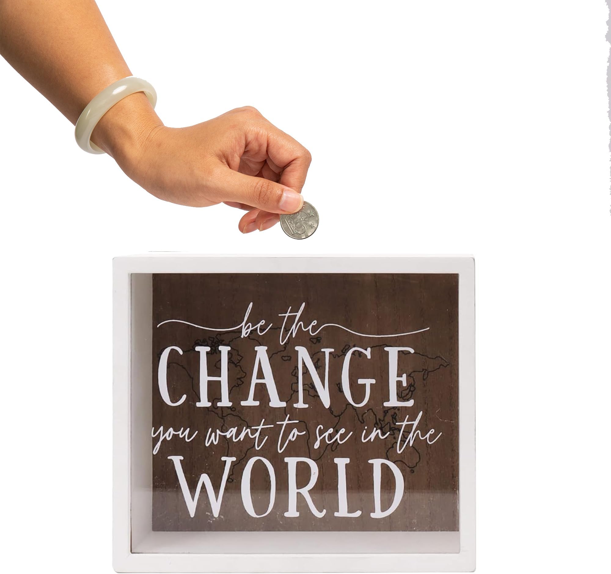 Amazon.com: Genie Crafts Wooden Shadow Box Bank, Rainy Day Fund (7.1 x ...