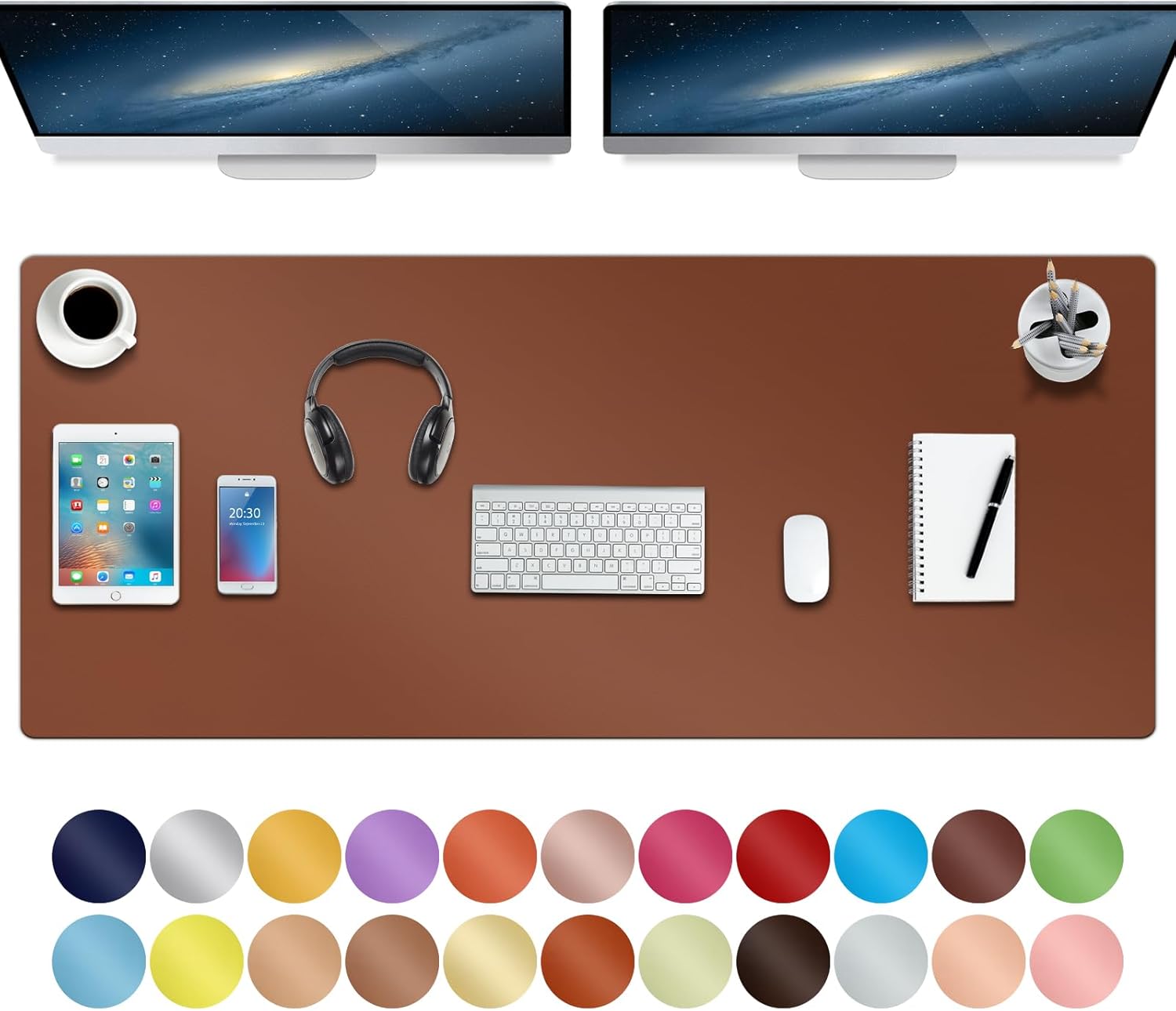 Amazon.com: Boutilon Leather Desk Pad Protector,Non-Slip Mouse Pad ...