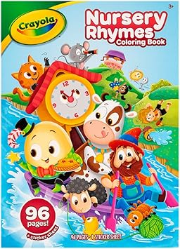 Amazon.com: Crayola Nursery Rhymes Coloring Book with Stickers, 96 ...