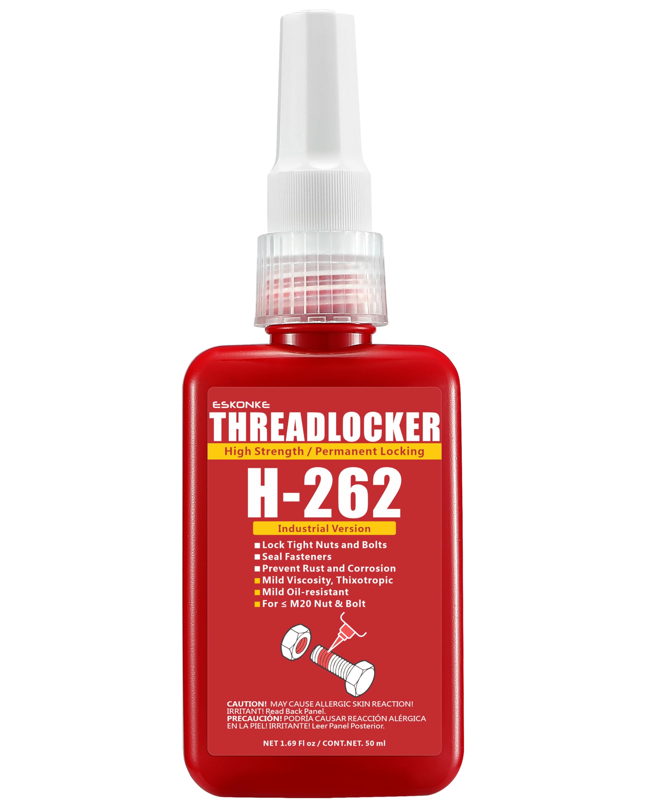 Snapklik.com : ESKONKE Red Thread Locker 262 Nuts & Bolts Locker High ...