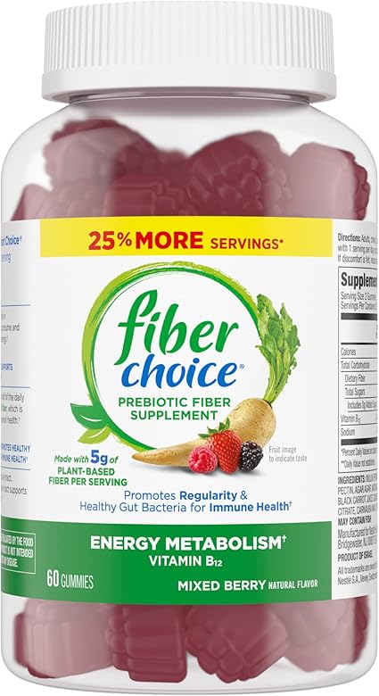 Amazon.com: Fiber Choice 5g Gummies, Mixed Berry, 60ct | Discontinued ...