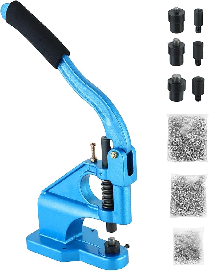 MYFULLY Hand Press Grommet Machine Kit Heavy Duty Industrial Eyelet ...