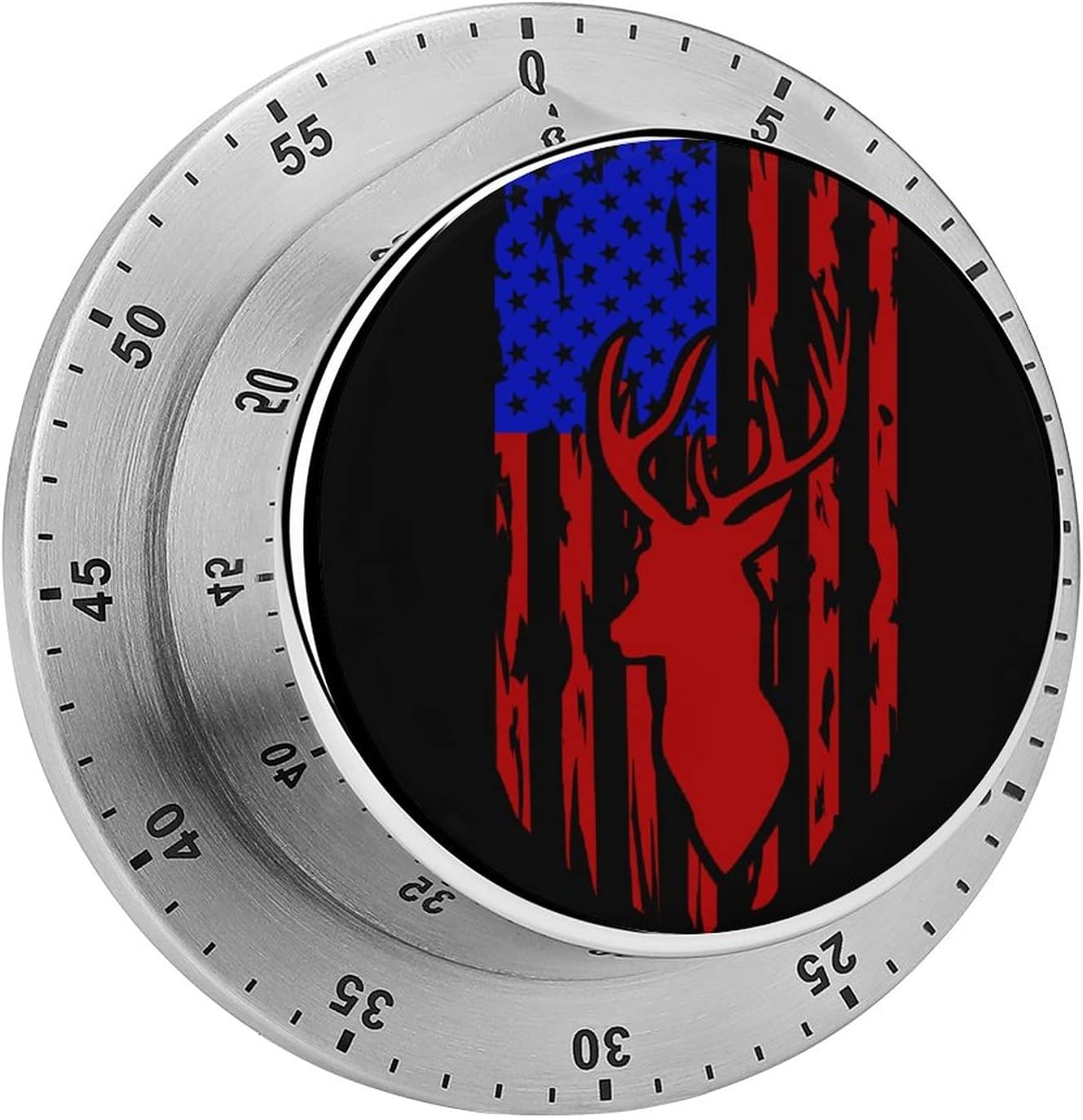 Amazon.com: Distressed American Flag Hunting Deer Timer 60 Minute Wind ...