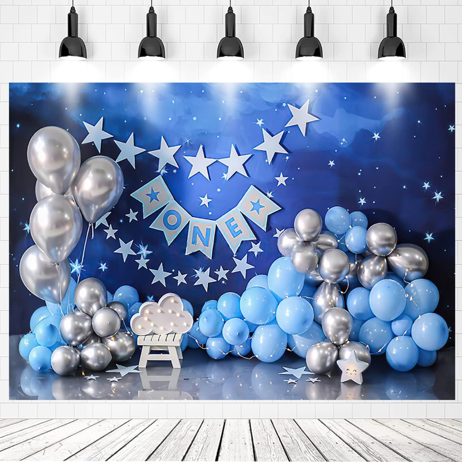 Amazon.com : Blue Sky Twinkling Stars Balloons Boys 1st Birthday Party ...